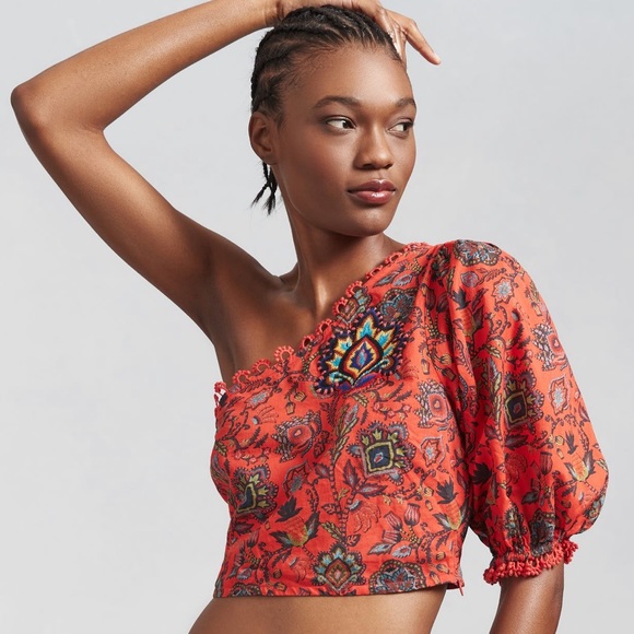 FARM Rio | Tops | Farm Rio One Shoulder Crop Top New M | Poshmark